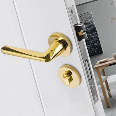 锌间合金亮金色灰黑卧锌室门锁室内房木门锁吸门把手FTS-007合金