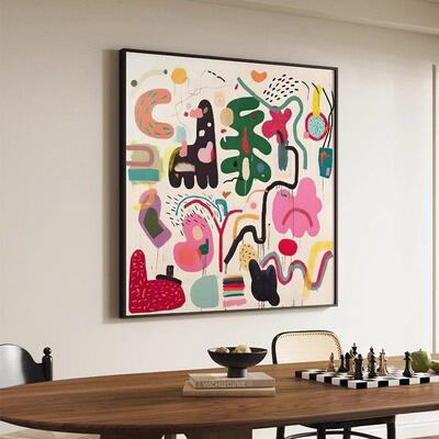 艺趣味儿童房装饰画YAY-2409小众面术音直播间沙发摆画餐厅抖卧室