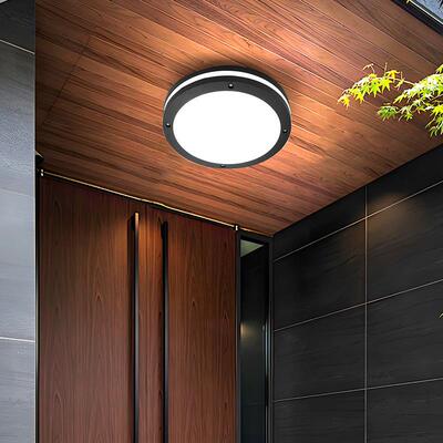 TRIAC可控硅全光谱户外防水吸顶灯圆形防雨简约人体感应免开孔过