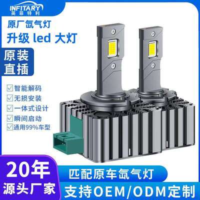 双铜管汽车led大灯直插式D2Sled灯泡D4Sled汽车灯改装led汽车大灯