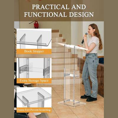 亚克力讲台架带物架讲可定移动课堂57108婚礼会议音储乐会专业演