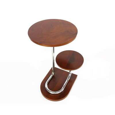 造心家具|中古双层橡木圆形金属沙发边几 韩式Center table小众桌