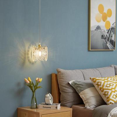 法式床头吊灯轻奢卧室小吊灯现代简约创意个性房间复古玻璃吊线灯