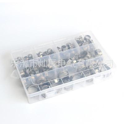140pcs擎天美式不锈钢单耳箍圈盒装软管夹喉箍卡箍组合
