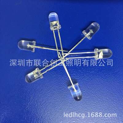 5mm圆头26000-28000mcd白光LED灯珠 LED圆头正白光7-8LM 低光衰