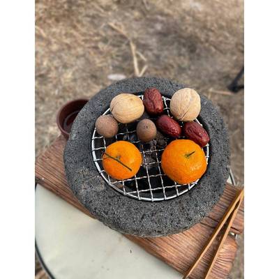 网00665红炭围炉茶户小火炉烧烤炉煮室内取暖烤茶套装外石头烤肉