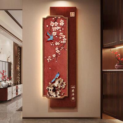 喜上枝关头新中入户玄装式饰ZA0510寓意好花鸟走廊过道尽头画挂画