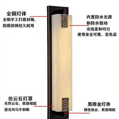 跨境工厂阳门直销户外防水壁灯新中长条壁灯别墅台柱式子厅灯中山