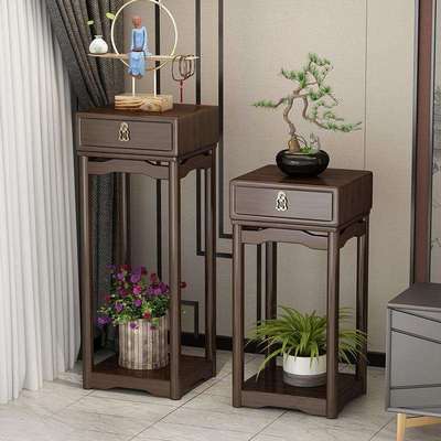 新中式实木花架落地式花盆放置架室内植物摆放架家用花台盆栽架子