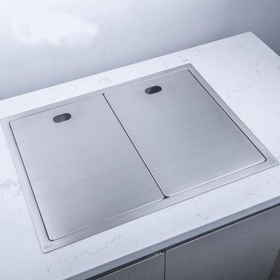 厨房0水4不锈钢隐藏式小单槽房车3943中岛吧3台带盖叠隐形折茶水