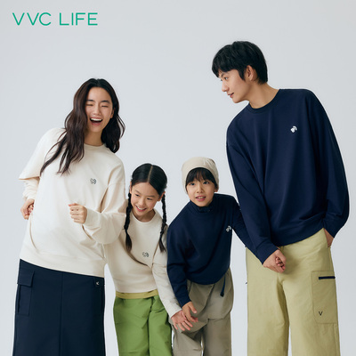 VVClife雾屿圆领套头纯色卫衣
