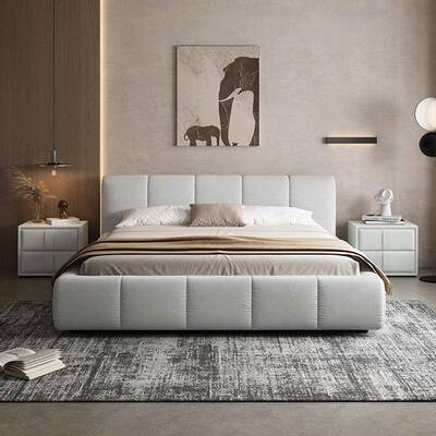 意式极简baxter科技布床现代简约泡芙床小户型双人主卧大床布艺床