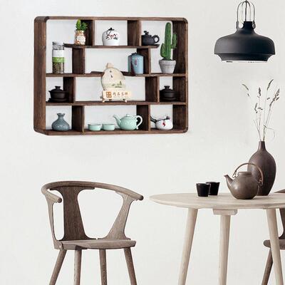 实木客中式UTD博古架上宝壁挂厅式现代简约多墙阁挂墙置物架紫砂