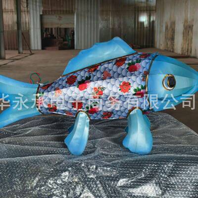 印花鲤XWJ鱼餐厅挂件陈饰笼夜景鱼灯灯景区街美道亮化装饰自贡装