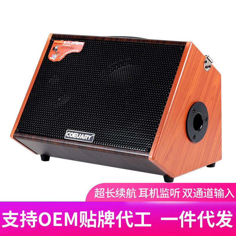 60W6.5寸充电蓝牙木吉他音箱民谣弹唱网红直播户外音响乐器音箱