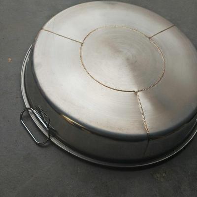 海HDT大咖盘带把龙圆形龙宴虾盛批龙虾盘子商用不锈钢鲜盘子小虾