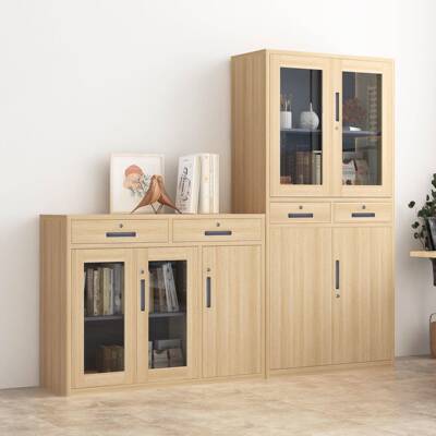 文件柜铁皮柜钢家制MW-24520资柜档案柜木纹公用书柜办料柜储物柜