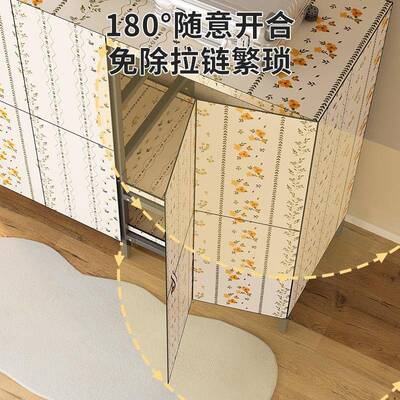 简易衣柜用卧柜钢结构免安装衣橱结实60411室耐用全封家闭布衣出