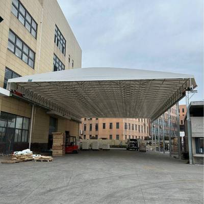 伸缩移遮阳棚OFG大型仓动库户雨外篮球网球场叠遮阳棚电动推拉折