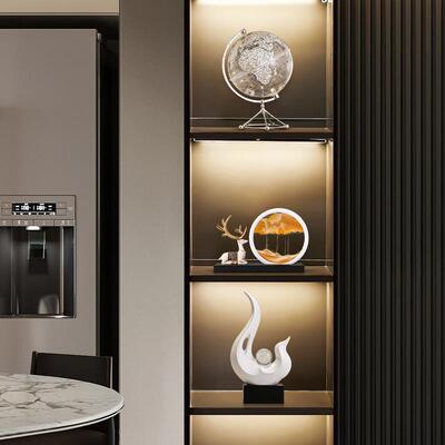 轻奢鹿流17202画酒沙漏柜件摆客厅电视柜桌面创意沙解压装饰品