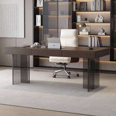 BERA11#书桌极风亚格实木家桌电脑CRM桌现代简单轻豪华高端简庭克