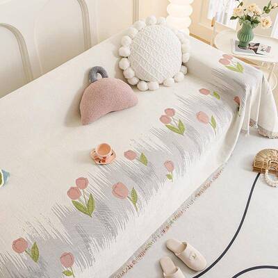 雪尼盖尔沙发巾四通用网沙发毯可爱田园风沙发RRQ套季罩全沙发红