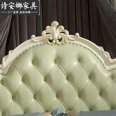 代简约欧双人床实木床主卧CLV床奢华婚床现别墅式卧室家具