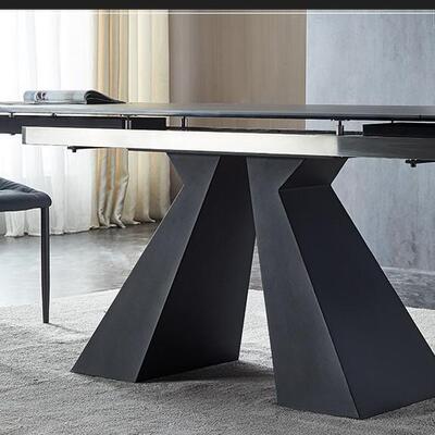 意式进口多岩板椅餐桌伸缩红功能亮光餐桌网OMT现代简约轻奢家用