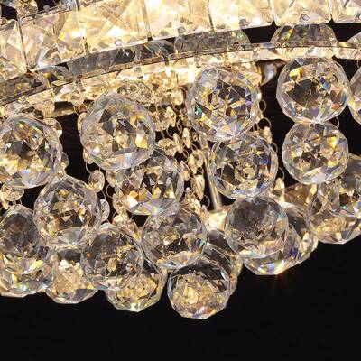 现代简约轻奢水晶灯小客d厅圆形餐吸顶灯e浪漫TMR温馨主卧室l灯厅