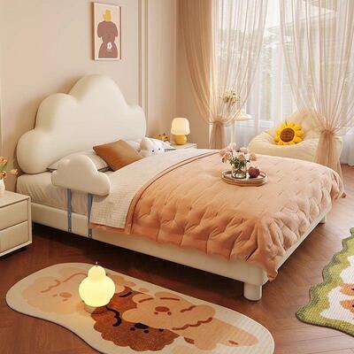 奶高箱女床掉落床云朵公孩主床护栏风油儿童床女孩床带梦幻EIR城