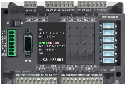 国产PLC控制器 自主研发JT3U-26MRT-12MT-8AD 6轴 模拟量温度485
