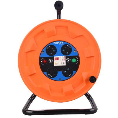 锴达KT82207移动电缆盘4位30米3*2.5平方电源卷盘过热保护线缆盘