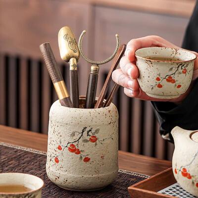 红JRL石茶道六君子套装功夫茶具配件品火大全桌茶台盘泡茶工用茶