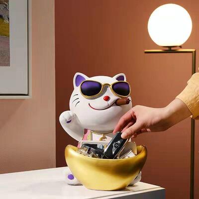 进门口入户摆玄关放钥584匙的收纳盒件家居客厅品鞋柜招猫装饰托