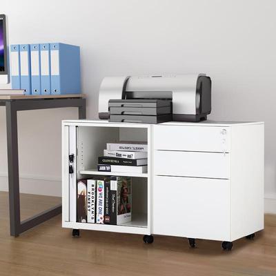 钢制文件柜资料柜活动柜办公柜移动矮柜抽屉柜档案柜带锁储物柜