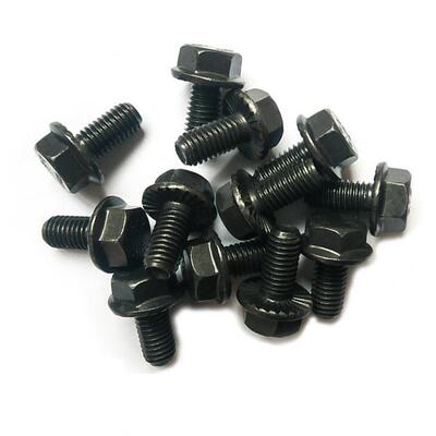 GB头578六角法兰面栓10.79级发58397黑小头外六角平脑带齿螺螺丝