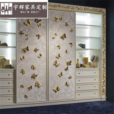 式衣柜白实木雕刻4门欧式田园卧室质木四66374门大衣柜推拉门色储
