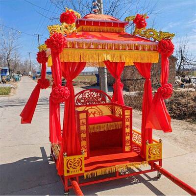 花轿轿八抬家结婚轿婚庆喜轿中式大轿新娘花道具婚F997T5H6礼花轿