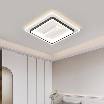 中山ED现代21115房L室间吸顶灯全光谱眼简客厅餐厅卧无叶风护扇灯