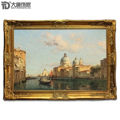 手绘欧式客厅装饰画手工玄关挂画印象威尼斯油画水城建筑风景N227