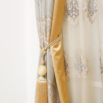 天杭布零艺高精密窗帘厂面料YJ13050提花浮雕小设计欧式大花源头