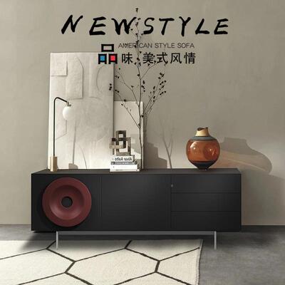 色钢琴烤漆视柜创意个柜性喇叭视听现代黑简约客厅y-0057艺术地电
