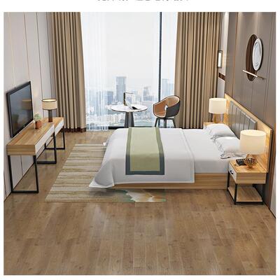 轻奢宾馆家标间套全快捷寓民宿客房床电具视柜挂45345酒店双公人