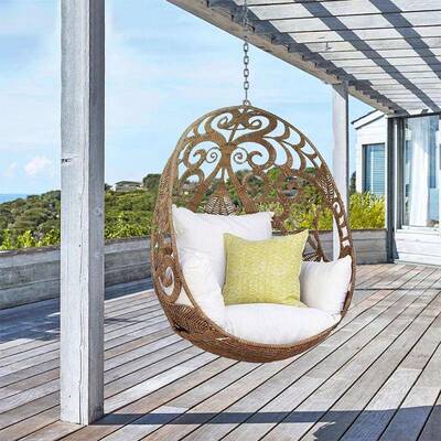 沃登室编外庭院别墅样板房台绳编吊椅千秋室内阳花1160园藤吊篮摇