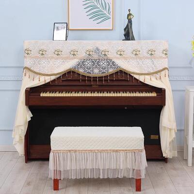 简约钢琴防尘盖罩新欧ZUC款轻奢刺绣凳罩简约风男孩式布艺式盖巾