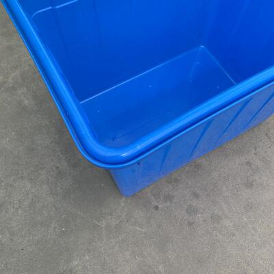 加厚蓝色20水0L塑料水ZKZ箱车废料中转转塑料箱可间配轮白色产运
