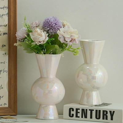 装蜀门北欧养LIN梦幻轻陶瓷饰干花花瓶水鲜花餐桌办公室摆件花奢