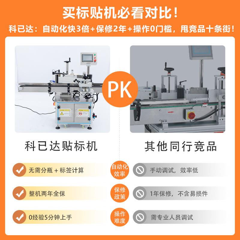 全自高动瓶立式定位REX圆瓶贴标机酒干瓶水瓶饮料不胶速定位贴标