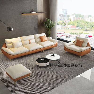 意轻cy-15487奢科技布代沙发客厅小户型北欧三现式简约直排人位免