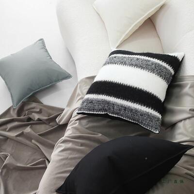 棉质纯红麻色帆布沙发抱枕靠垫靠枕黄绿蓝棉粗布套白不含F95596HT